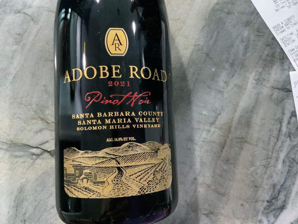 2021 Adobe Road Pinot Noir Solomon Hills Vineyard, USA, California ...