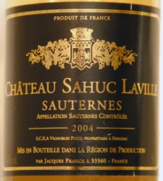 2004 Château Sahuc Laville, France, Bordeaux, Sauternais, Sauternes ...