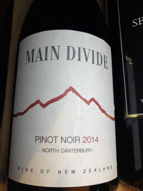 2014 Main Divide Pinot Noir, New Zealand, South Island, Marlborough ...