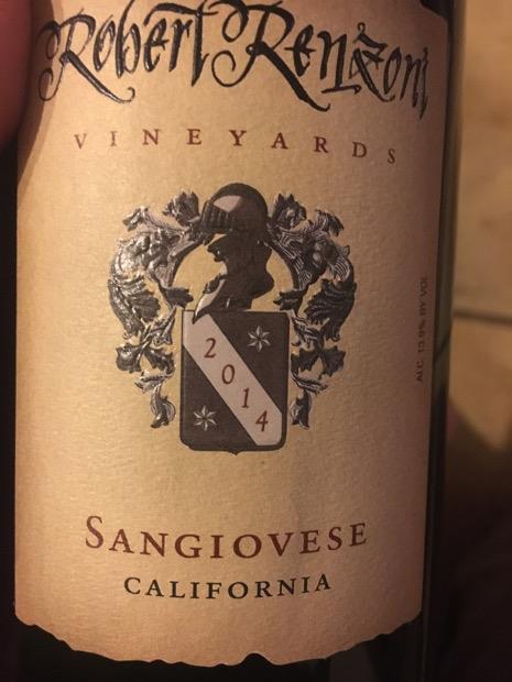 2014 Robert Renzoni Sangiovese, USA, California, South Coast, Temecula ...