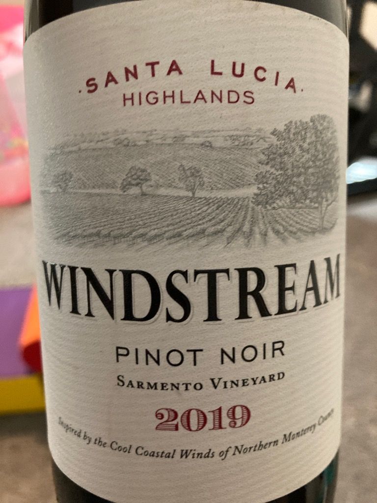 2019 Windstream Pinot Noir Sarmento Vineyard, USA, California, Central ...