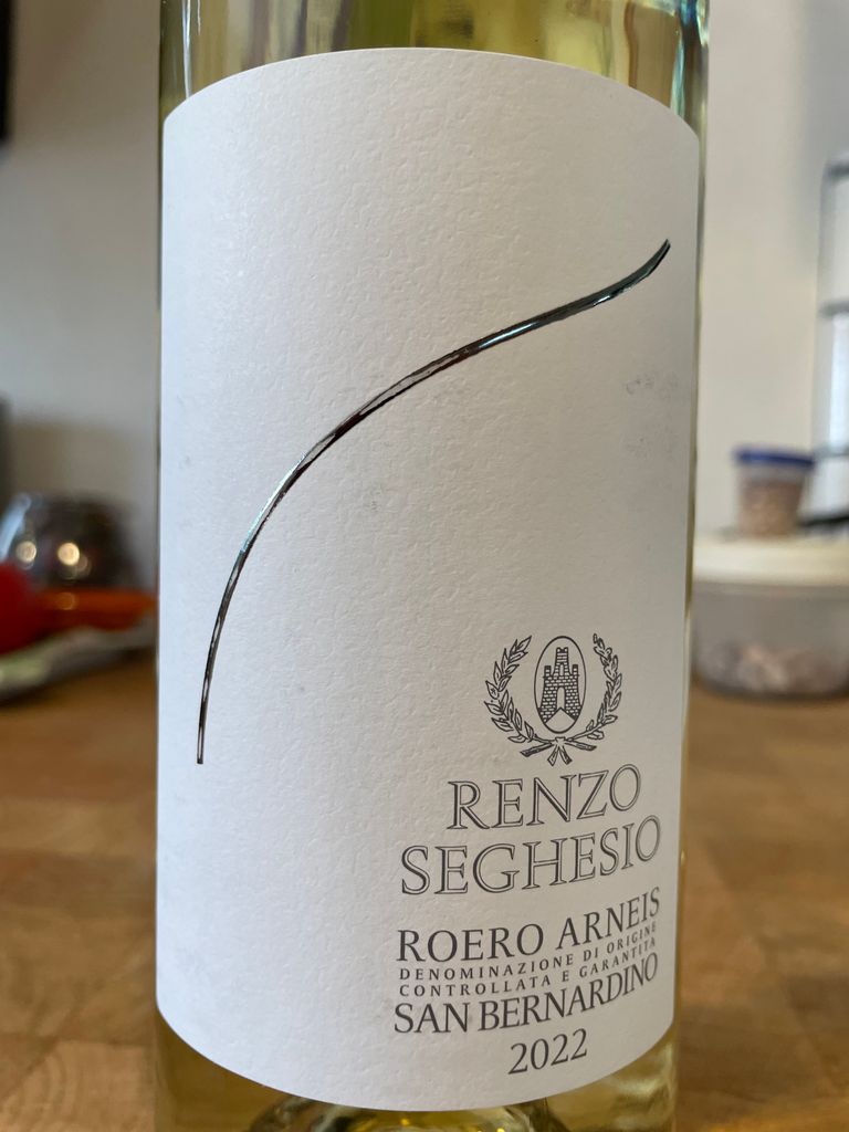 2022 Renzo Seghesio Roero Arneis San Bernardino, Italy, Piedmont, Alba ...