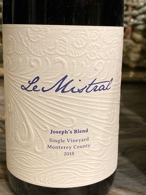 2018 Le Mistral Vineyard Joseph's Blend, USA, California, Central Coast ...