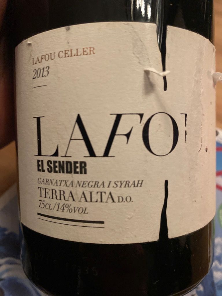 2013 Lafou Celler Terra Alta El Sender, Spain, Catalunya, Tarragona, Terra Alta - CellarTracker