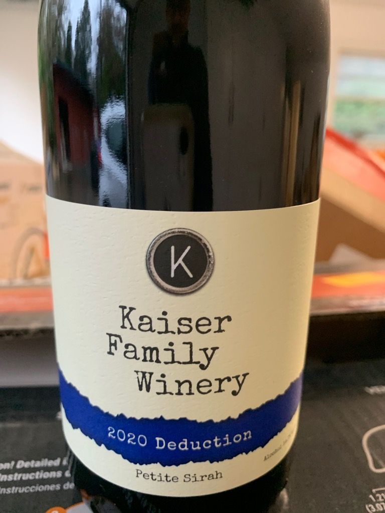 2020 Kaiser Family Winery Petite Sirah Deduction, USA, California, Napa ...