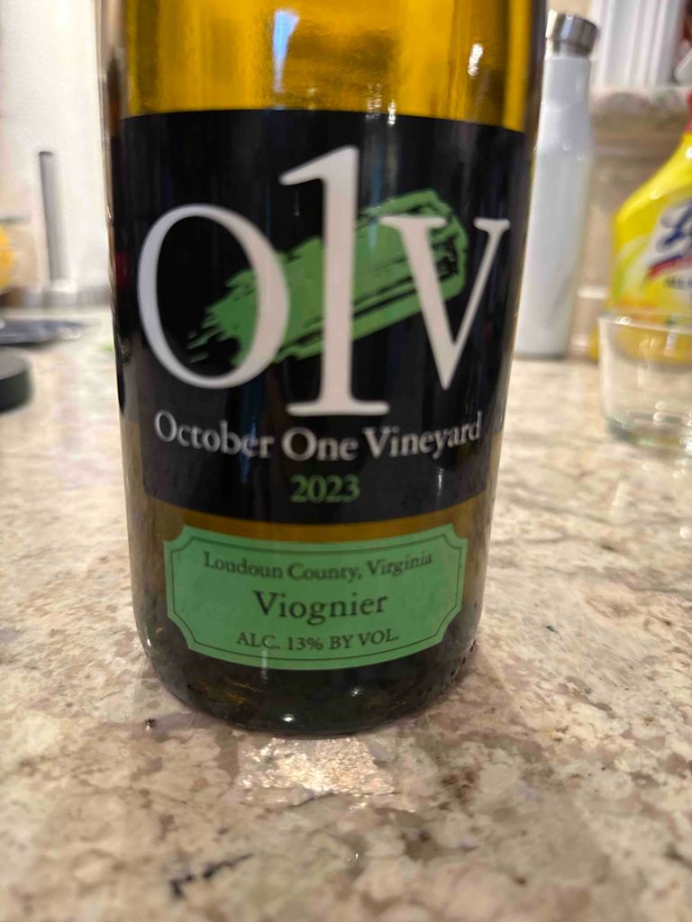 2023 October One Vineyard Viognier, USA, Virginia, Northern Virginia ...