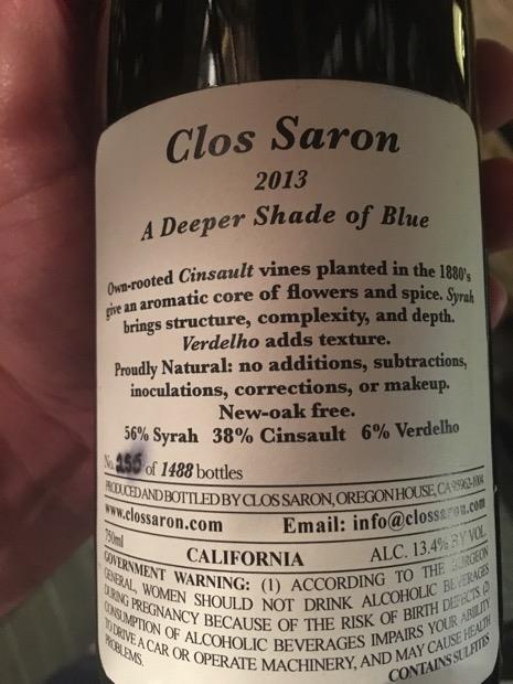 2015 Clos Saron A Deeper Shade of Blue, USA, California, Sierra ...