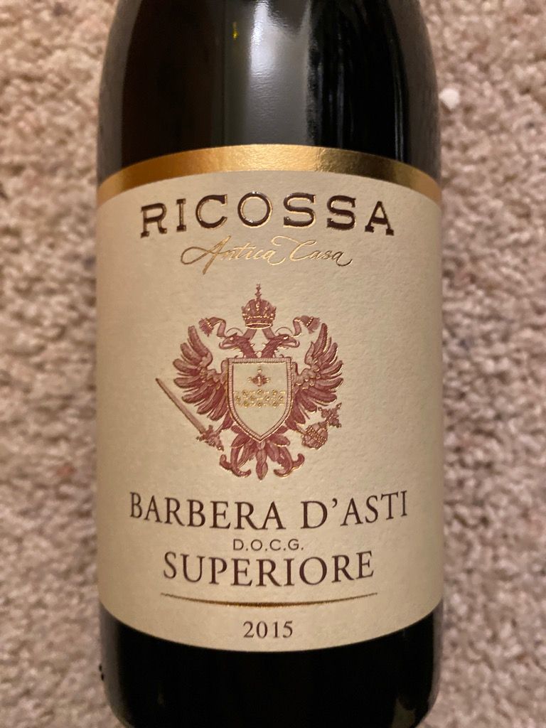 2015 Ricossa Barbera d'Asti Superiore, Italy, Piedmont, Asti, Barbera d ...