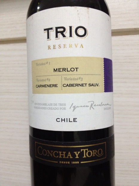 2007 Concha y Toro Trio Reserva Merlot Carmenere Cabernet Sauvignon ...