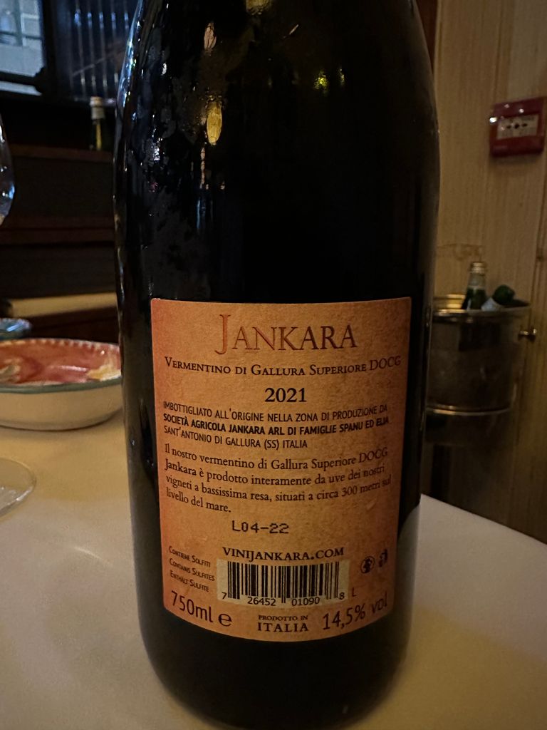 2021 Jankara Vermentino di Gallura Superiore, Italy, Sardinia ...