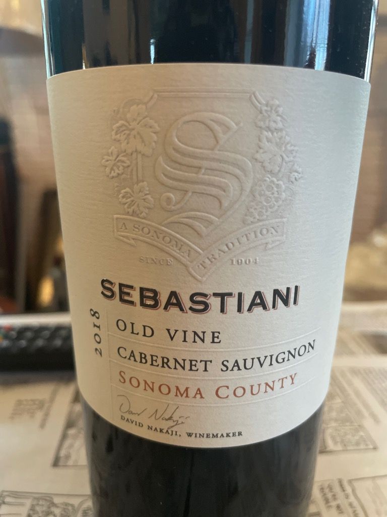 2018 Sebastiani Vineyards & Winery Cabernet Sauvignon Old Vine Sonoma ...