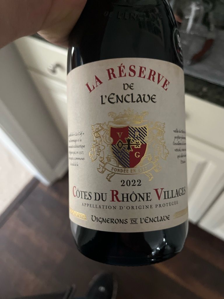 2022 Les Vignerons de l'Enclave Côtes du Rhône Villages La Réserve de l ...