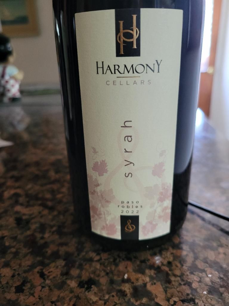 2022 Harmony Cellars Syrah, USA, California, Central Coast, Paso Robles ...