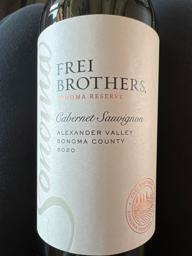 2020 Frei Brothers Cabernet Sauvignon Sonoma Reserve, USA, California ...