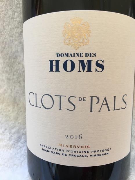 2016 Domaine des Homs Minervois Clots de Pals, France, Languedoc ...