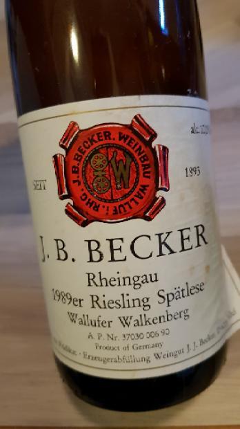 1983 J.B. Becker Wallufer Walkenberg Riesling Spätlese trocken, Germany ...