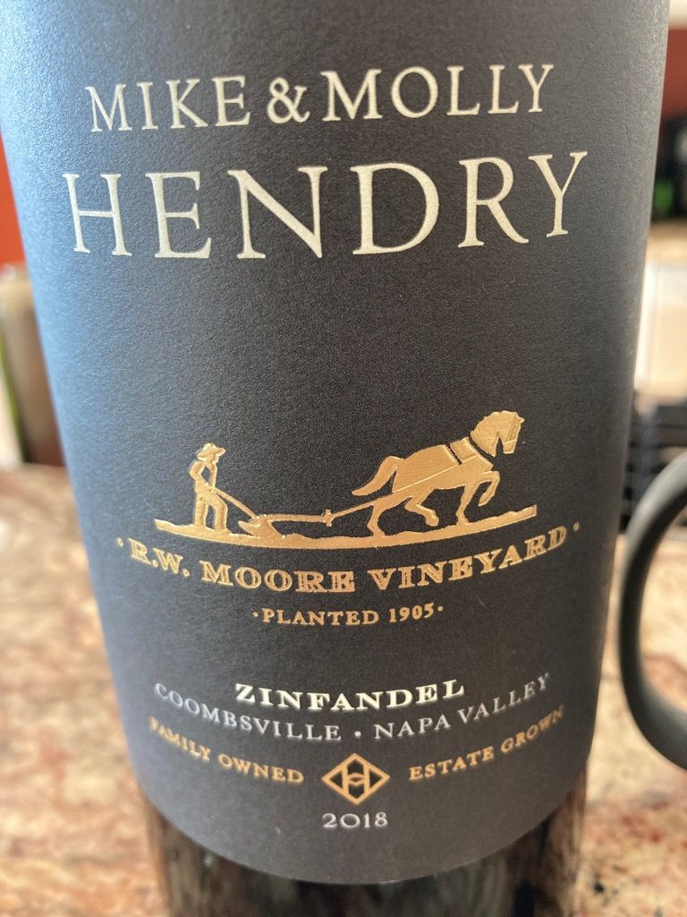 2018 Mike & Molly Hendry Zinfandel R.W. Moore Vineyard, USA, California ...