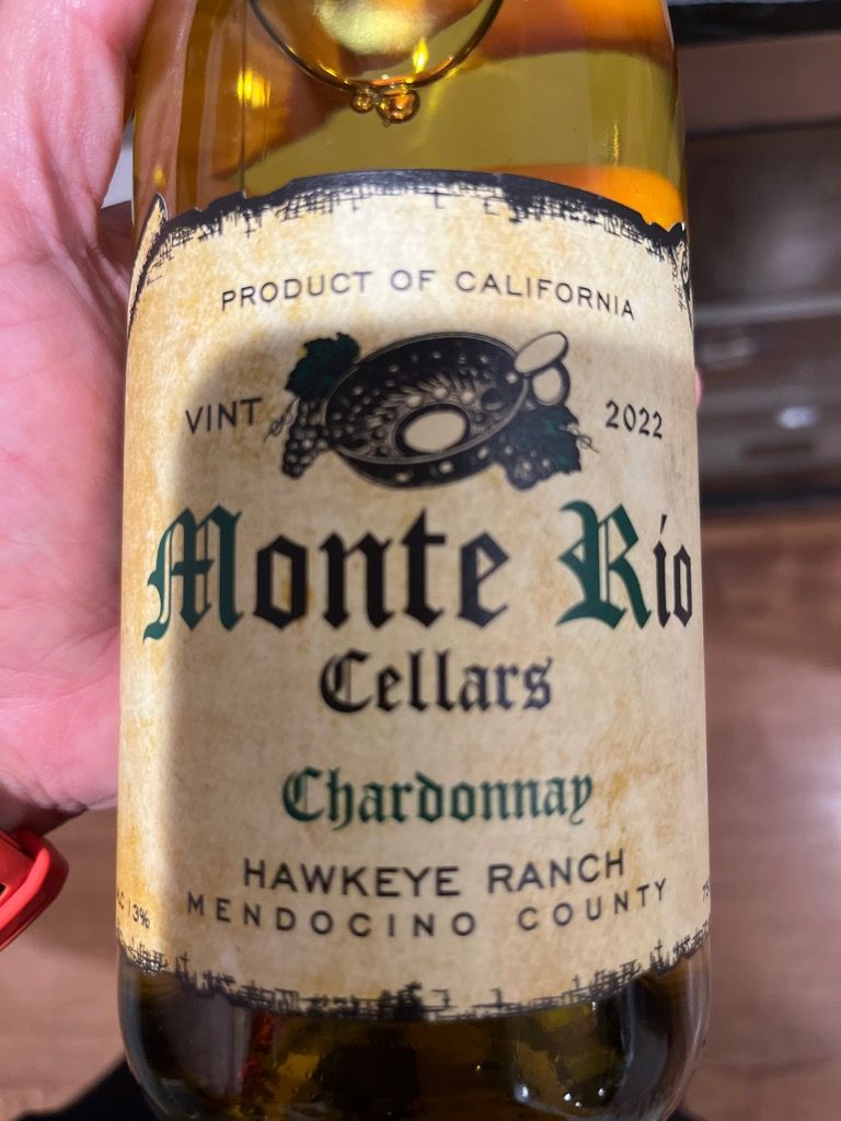 2023 Monte Rio Cellars Chardonnay Hawkeye Ranch, USA, California, North ...