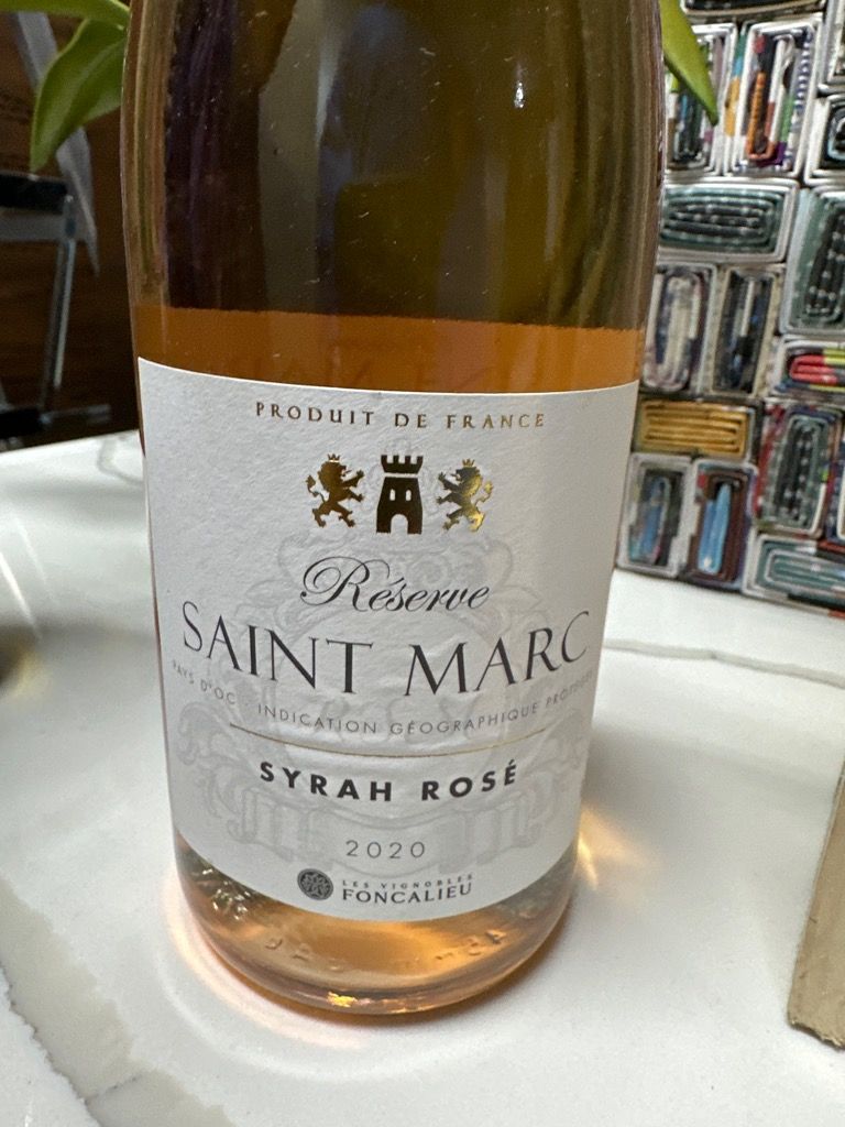 2020 Les Vignobles Foncalieu Syrah Vin de Pays d'Oc Rosé Réserve Saint ...
