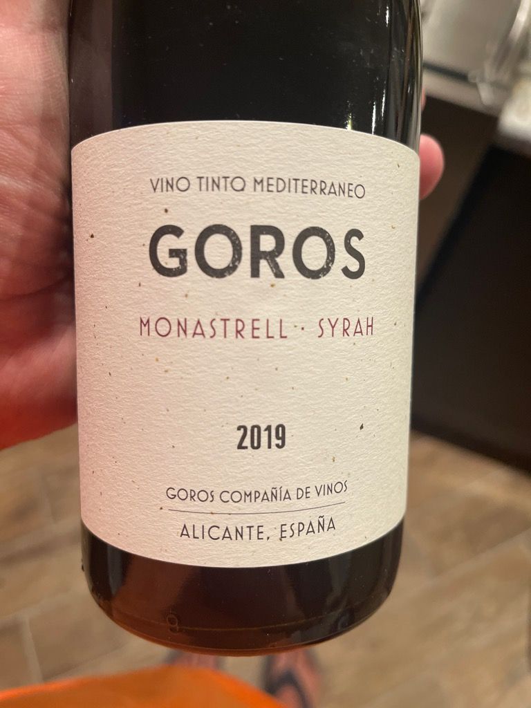 2019 Goros Monastrell Syrah, Spain, Valencia, Alicante - CellarTracker