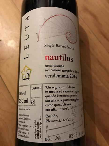 2014 Leuta Nautilus Toscana IGT, Italy, Tuscany, Toscana IGT ...