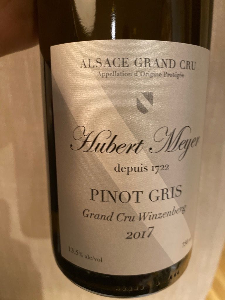 2019 Hubert Meyer Pinot Gris Winzenberg, France, Alsace, Alsace Grand ...