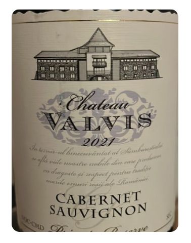 2017 Chateau Valvis Cabernet Sauvignon Private Reserve Sâmbureşti ...
