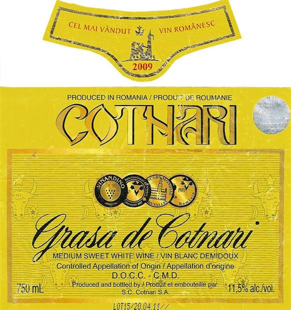 2009 Cotnari Grasă de Cotnari, Romania, Moldova, Cotnari - CellarTracker