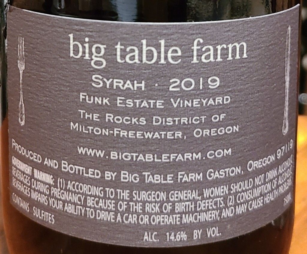 2020 Big Table Farm Syrah Rocks, USA, Oregon, Southern Oregon, Rogue ...