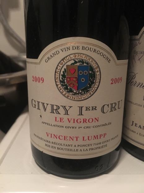2009 Vincent Lumpp Givry 1er Cru Le Vigron, France, Burgundy, Côte ...