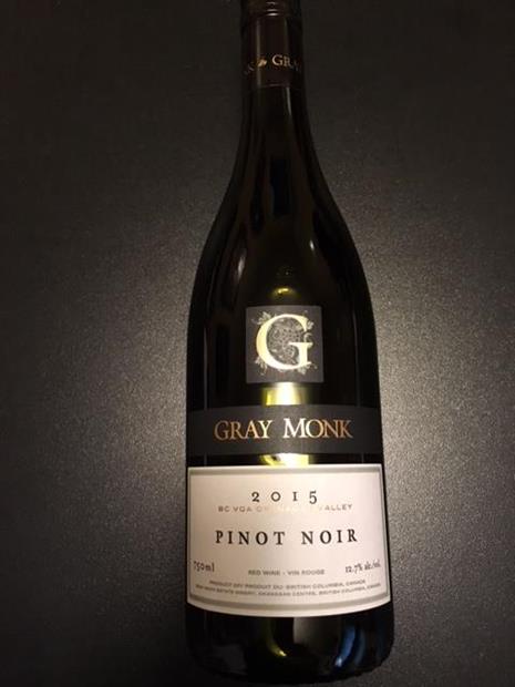 2015 Gray Monk Estate Winery Pinot Noir, Canada, British Columbia ...