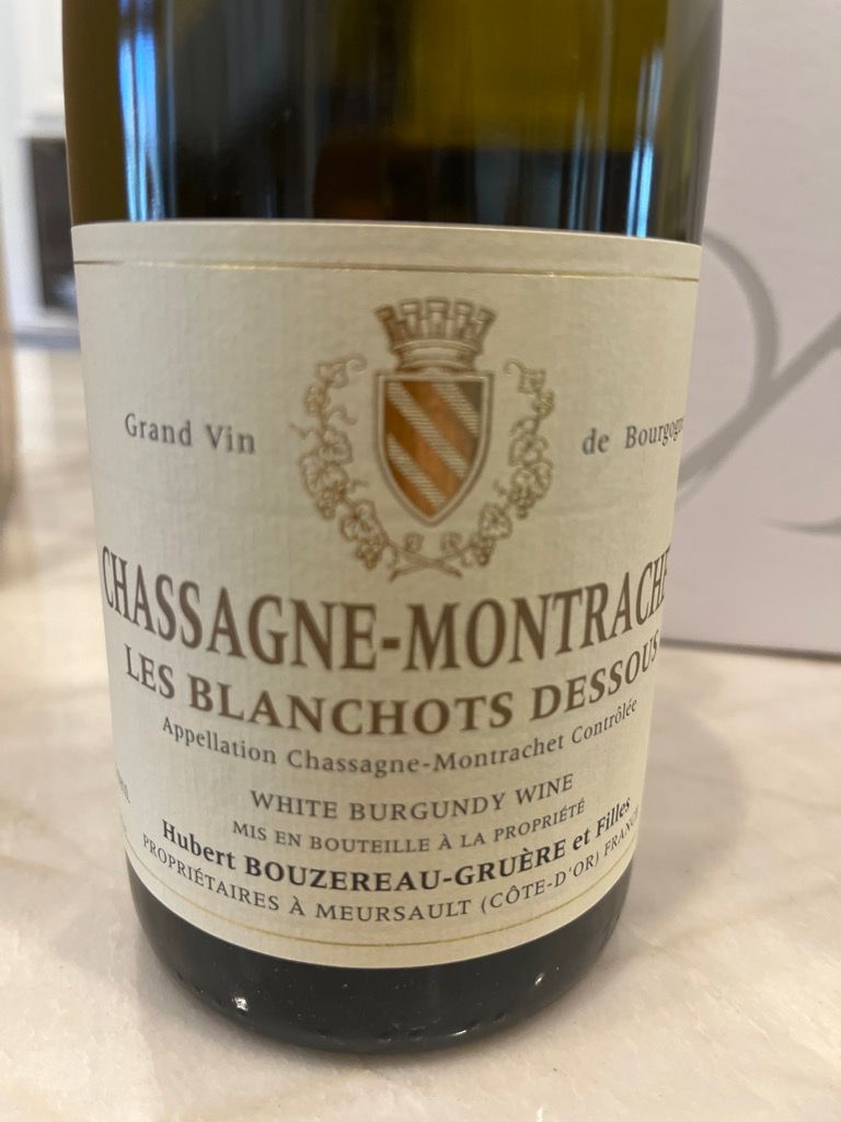 2020 Hubert Bouzereau-Gruère et Filles Chassagne-Montrachet 1er Cru ...