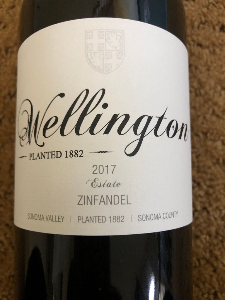 2017 Wellington Cellars Zinfandel Estate Vineyard Planted 1882, USA ...