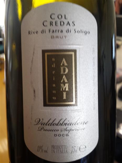 2020 Adami Valdobbiadene Prosecco Superiore Brut Col Credas Rive di ...