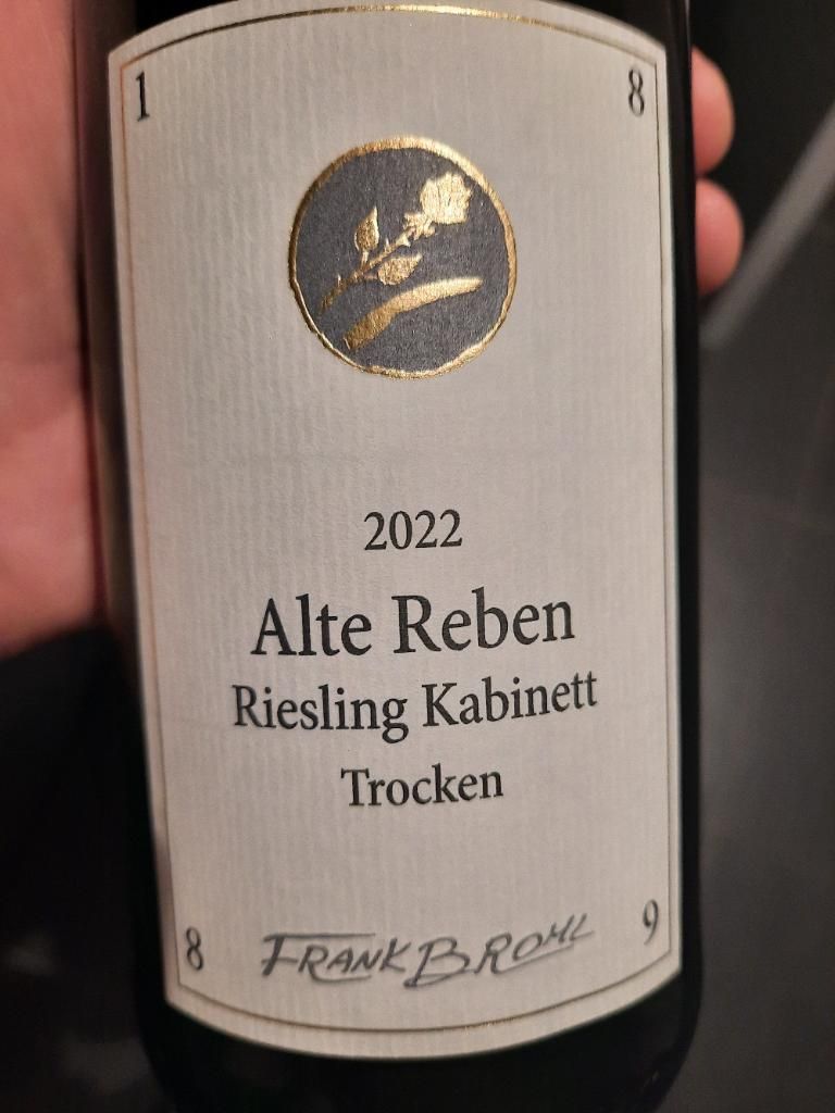 2022 Weingut Frank Brohl Riesling Alte Reben Kabinett Trocken 1889 ...