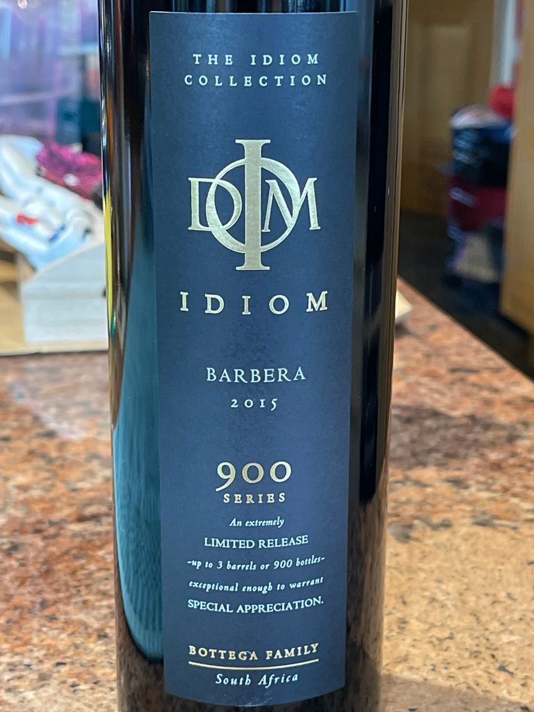 2015 Idiom Wines Barbera, South Africa, Coastal Region, Stellenbosch ...