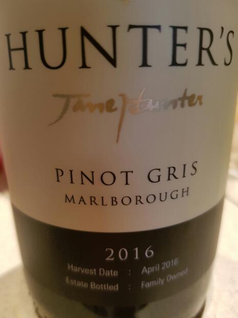 2016 Hunter's Pinot Gris, New Zealand, South Island, Marlborough ...