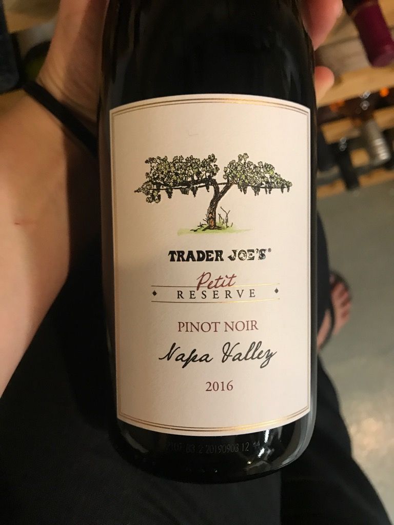 2016 Trader Joe's Pinot Noir Petit Reserve, USA, California, Napa ...