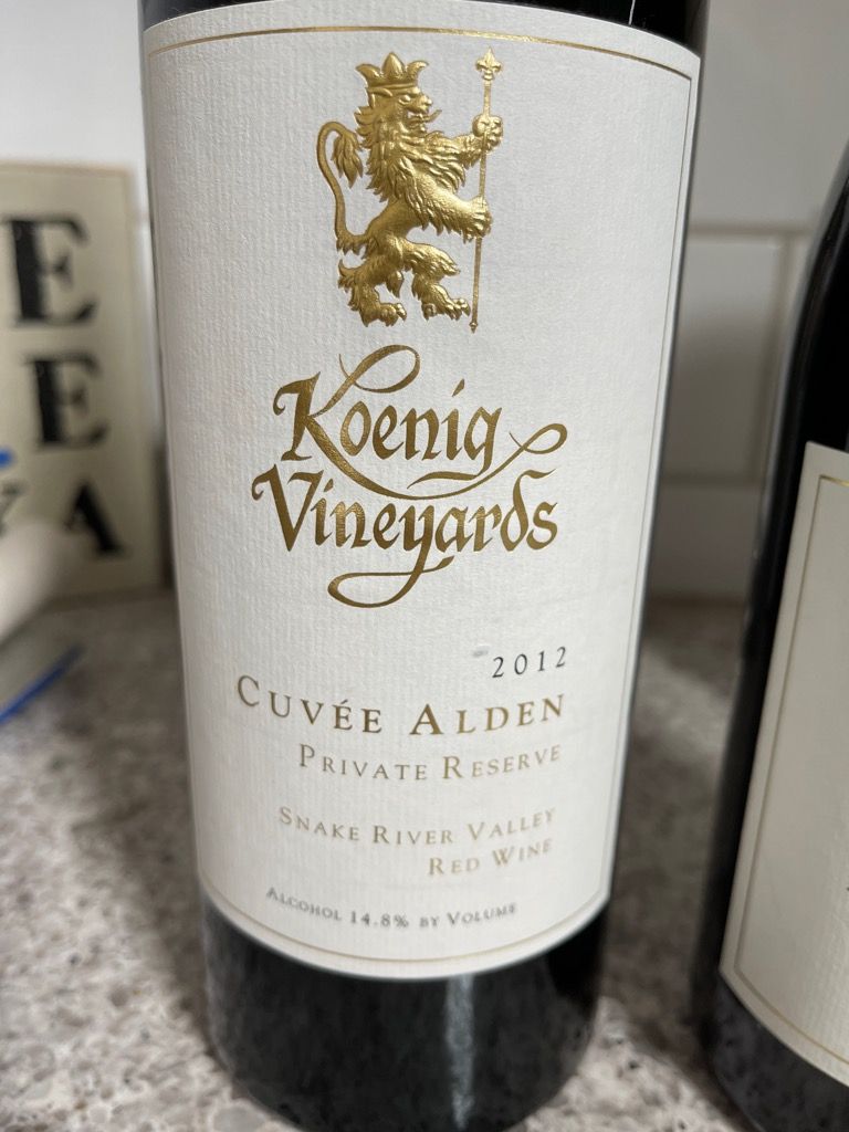 2013 Koenig Vineyards Cuvée Alden, USA, Idaho - CellarTracker