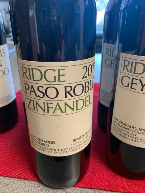 2017 Ridge Zinfandel Paso Robles, USA, California, Central Coast, Paso ...