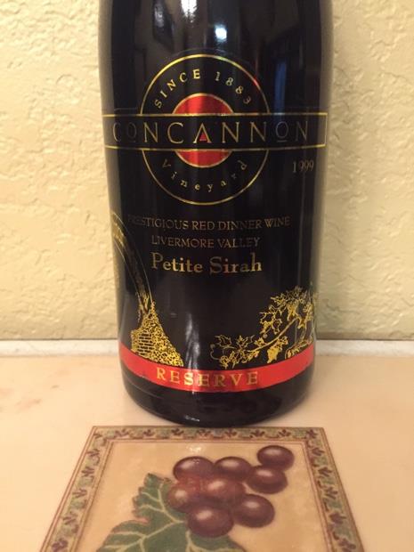 1998 Concannon Vineyard Petite Sirah Reserve, USA, California, San ...