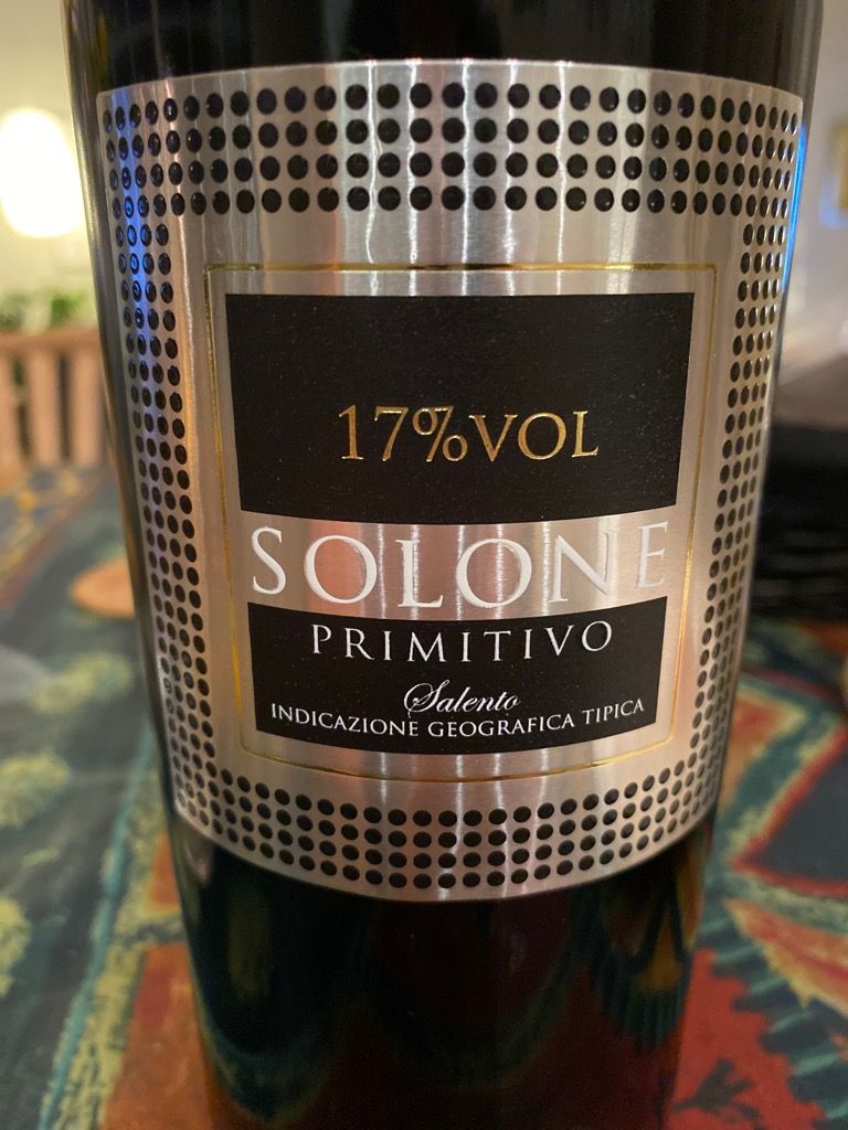 2018 Masseria Tagaro Primitivo Limited Edition Solone, Italy, Puglia ...