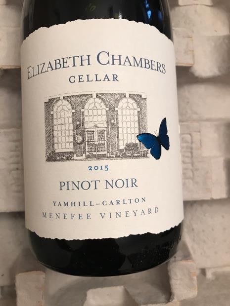 2015 Elizabeth Chambers Cellar Pinot Noir Menefee Vineyards, USA ...