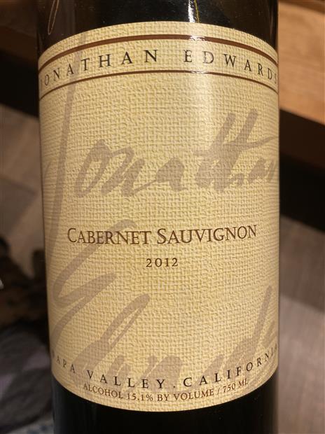 2012 Jonathan Edwards Cabernet Sauvignon, USA, California, Napa Valley ...