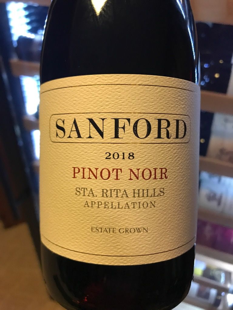 2018 Sanford Pinot Noir Gravity Flow, USA, California, Central Coast ...