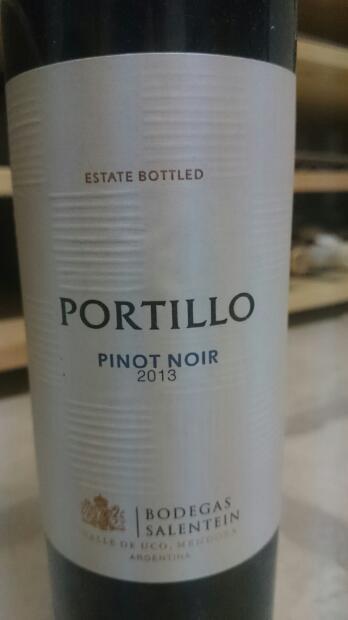 2013 Bodegas Salentein Pinot Noir El Portillo, Argentina, Mendoza ...