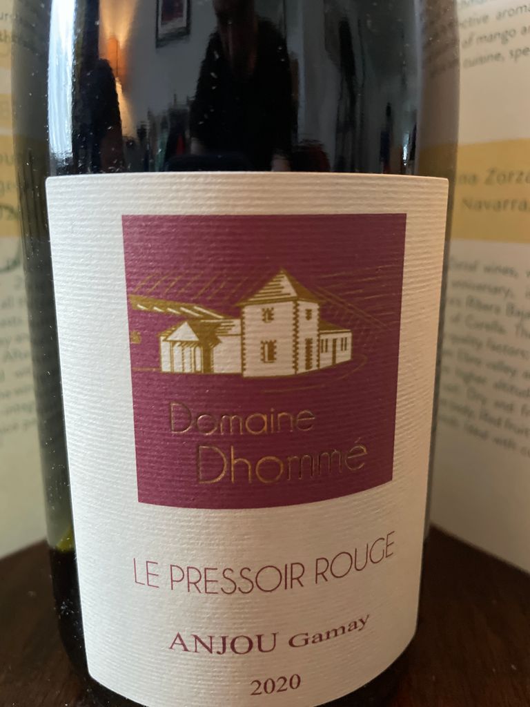 2020 Domaine Dhommé Gamay Noir Anjou Villages, France, Loire Valley ...