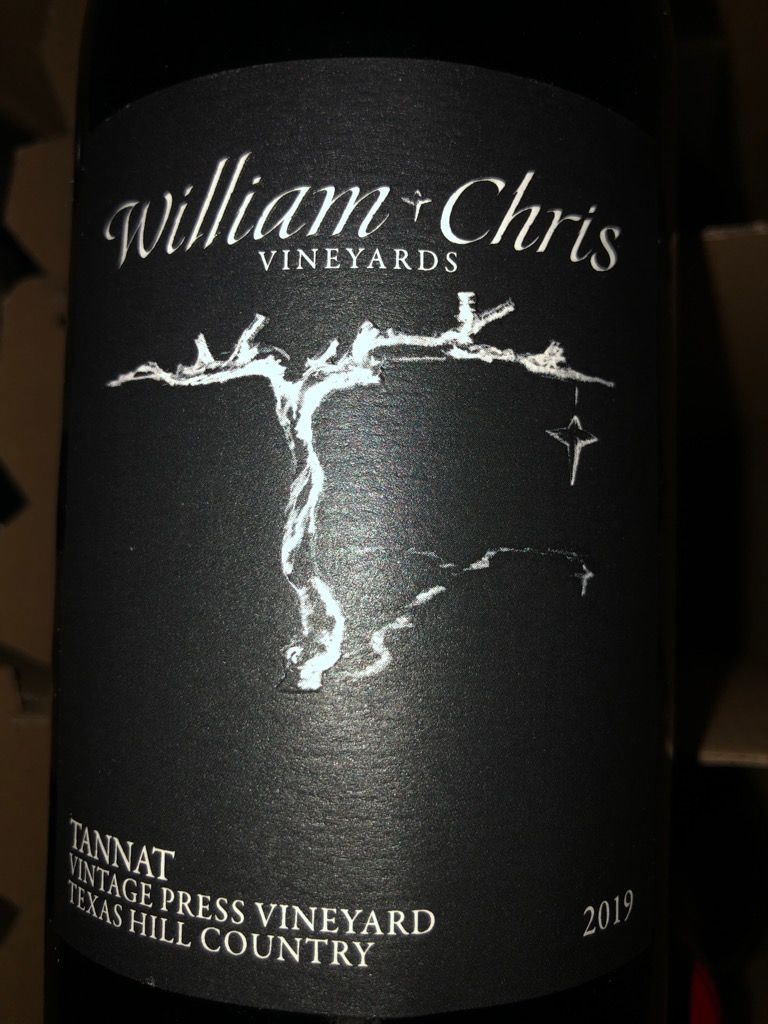 2019 William Chris Vineyards Tannat Vintage Press Vineyard, USA, Texas ...
