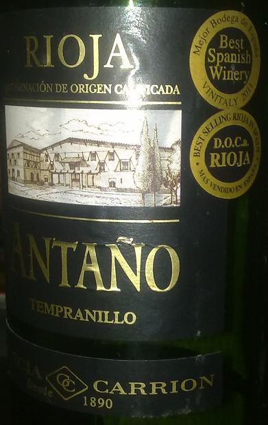 2011 García Carrión Tempranillo Rioja Antaño, Spain, La Rioja, Rioja ...