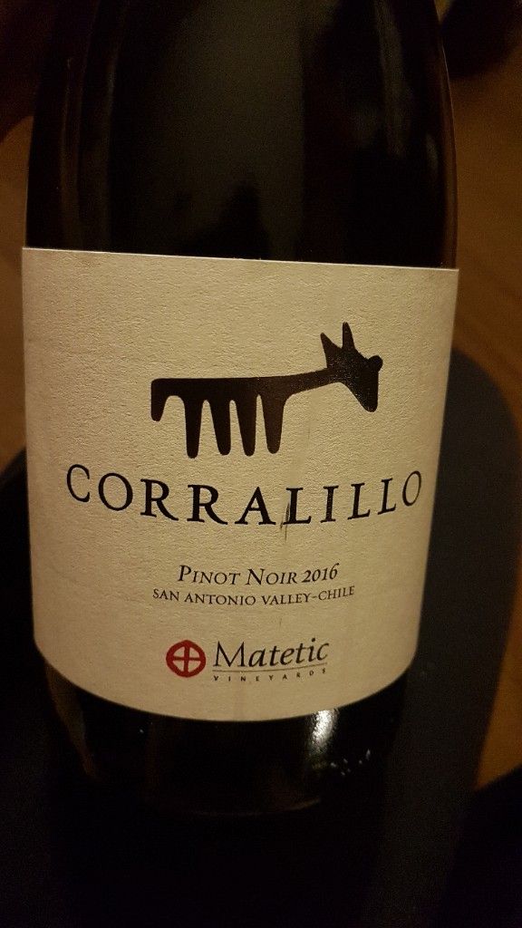 2016 Matetic Vineyards Pinot Noir Corralillo, Chile, San Antonio Valley ...